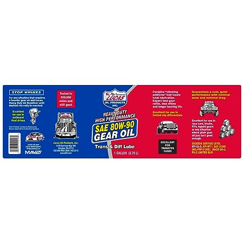 Lucas Oil 10046 SAE 80W-90 Heavy Duty Gear Oil - 1 Gallon