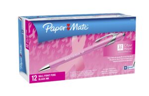 paper mate 70672 flexgrip elite retractable ballpoint pens, medium point, pink barrel, 12 count