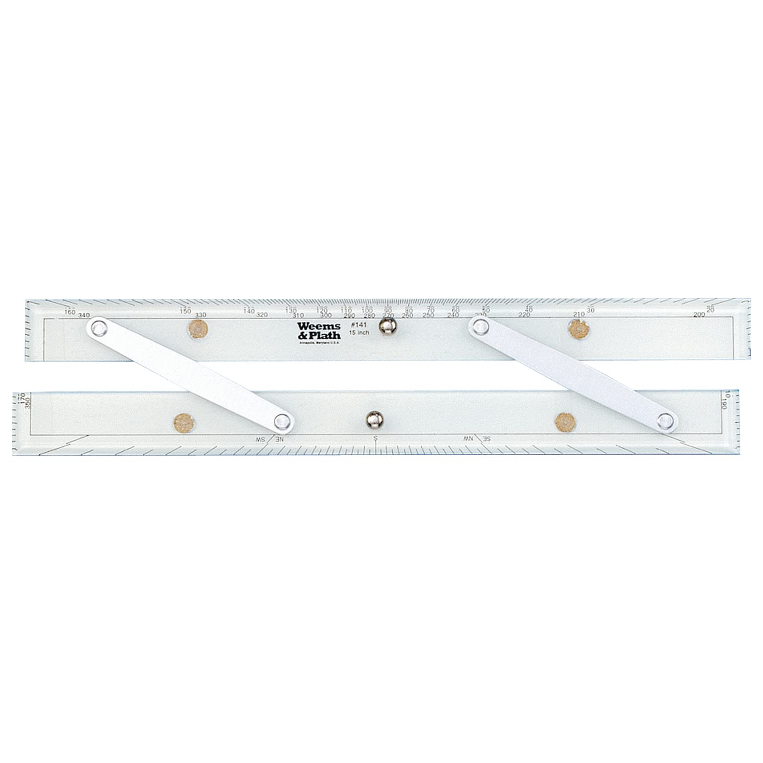 Weems & Plath Marine Navigation Parallel Ruler (Aluminum Arms, 15-Inch)