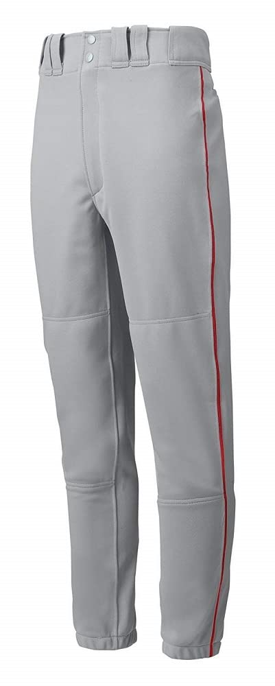 Mizuno mens Premier Piped Pant, Grey-red, Medium