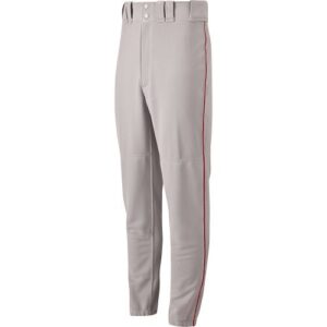 Mizuno mens Premier Piped Pant, Grey-red, Medium