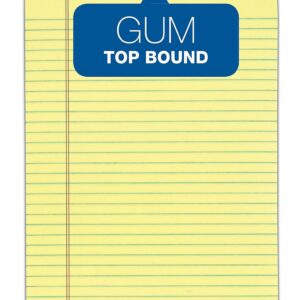 TOPS 7522 The Legal Pad Glue Top Pads, Legal/Wide, 8 1/2 x 11, Canary, 50 Sheets (Pack of 12)