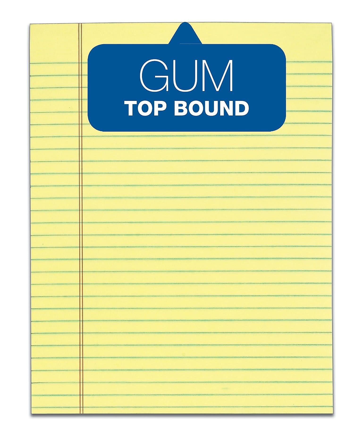 TOPS 7522 The Legal Pad Glue Top Pads, Legal/Wide, 8 1/2 x 11, Canary, 50 Sheets (Pack of 12)