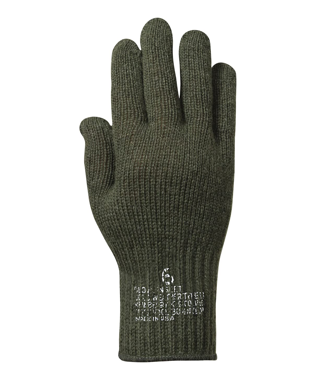 Rothco GI Wool Glove Liners, Olive Drab, Size 5