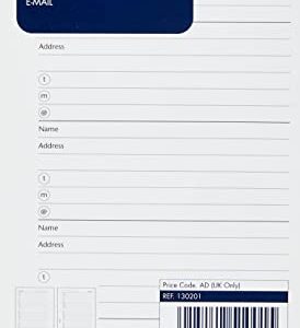 FILOFAX Name/Address/Telephone Refill for Personal & Personal Compact Size, 20 Sheets, White (B130201)