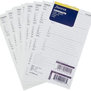 FILOFAX Name/Address/Telephone Refill for Personal & Personal Compact Size, 20 Sheets, White (B130201)