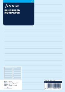 filofax a5 ruled blue paper (b343001)