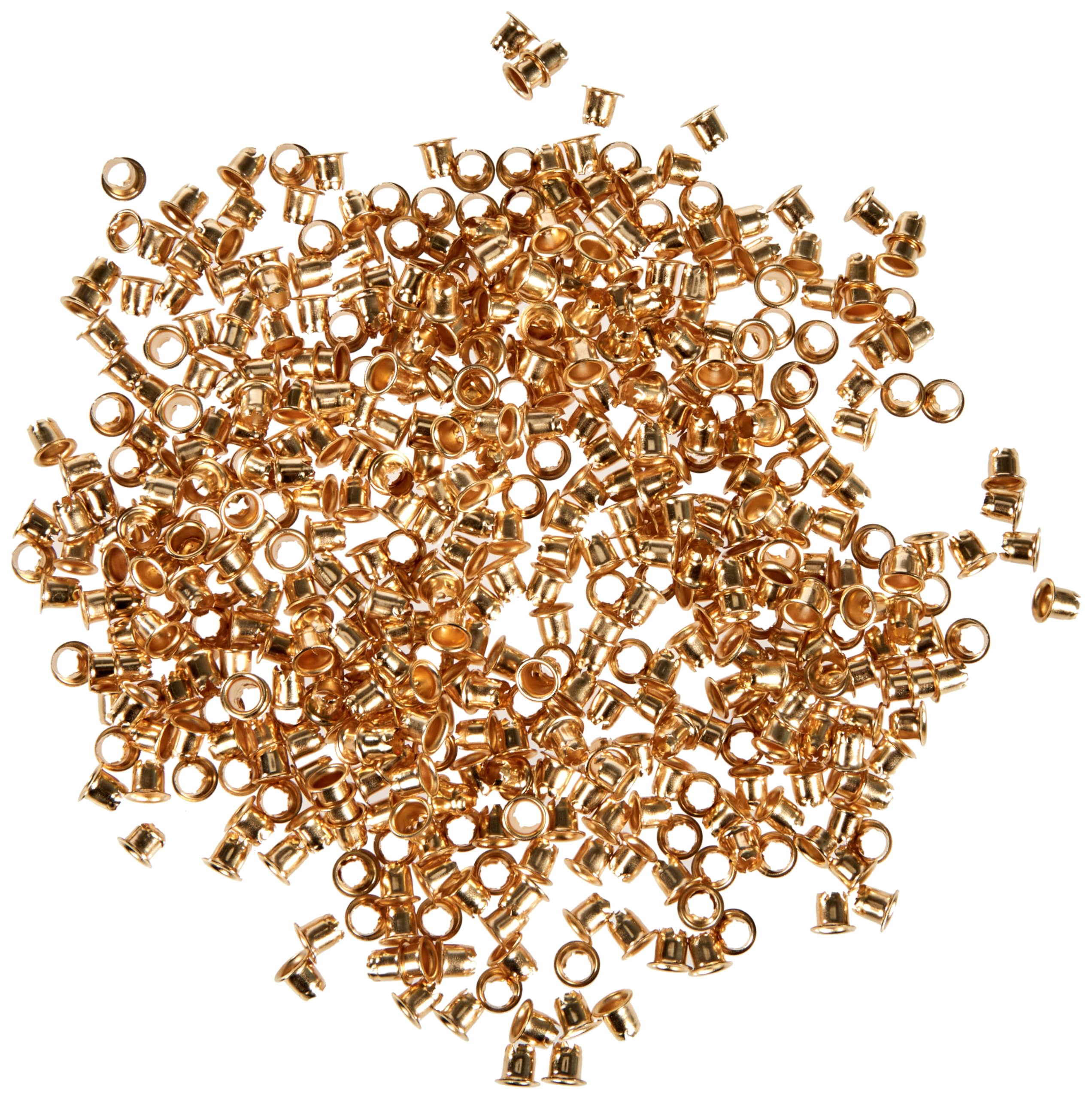 Rexel Natural Brass Finish Eyelets, for up to 30 Sheets, 4.7 mm Diameter and 5.5 mm Length, Use with Hole Punch and Eyelet Pliers, Copper Plated, Pack of 500, 20320052