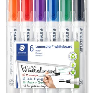 Staedtler 351WP6 Bullet Tip Whiteboard Marker, Pack of 6