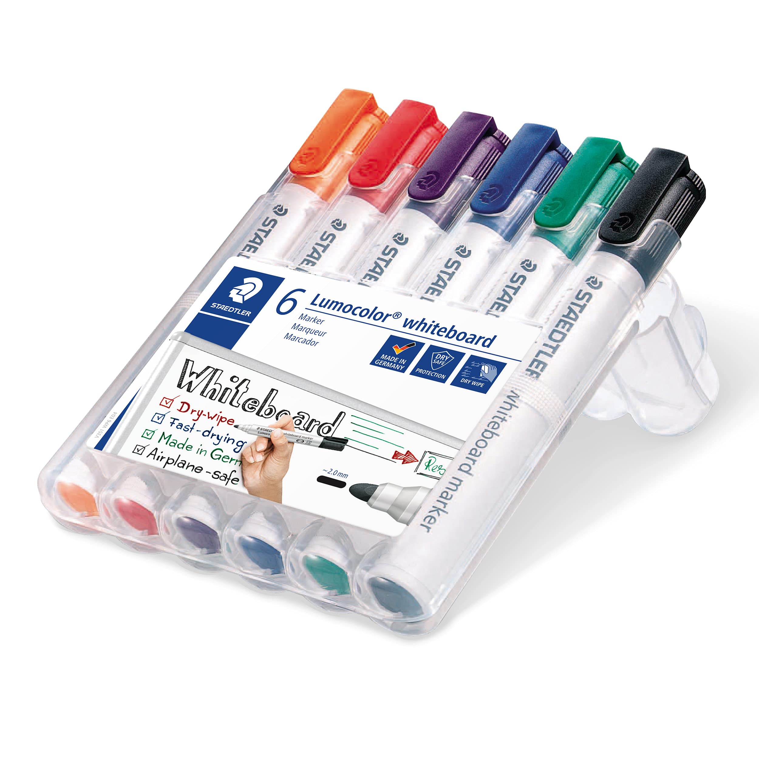 Staedtler 351WP6 Bullet Tip Whiteboard Marker, Pack of 6