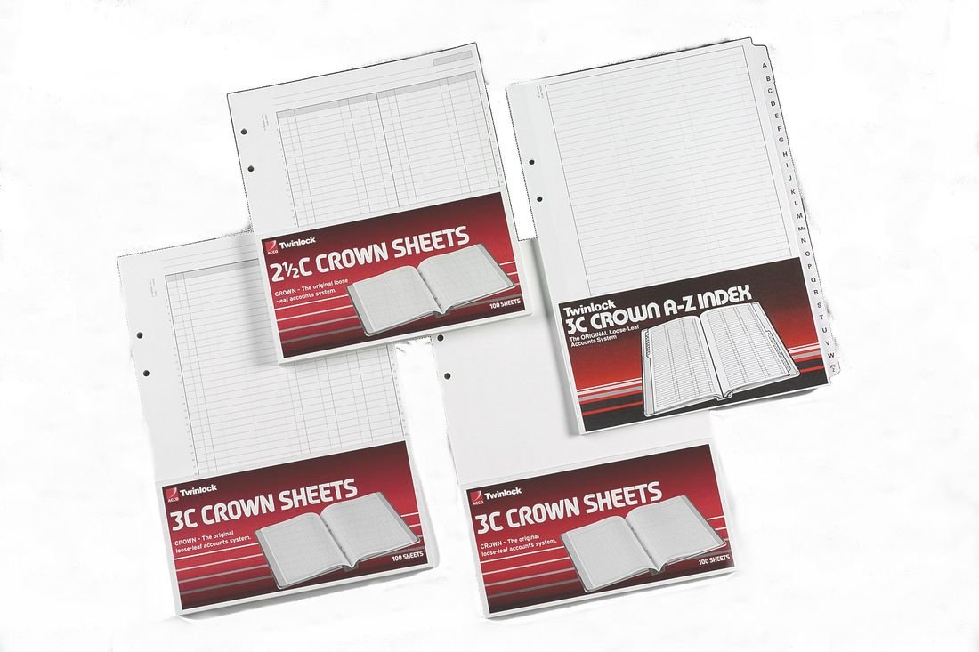 Rexel Twinlock Crown 2 ½ C Refill Sheets Double Cash Ledger (Pack of 100 Sheets)