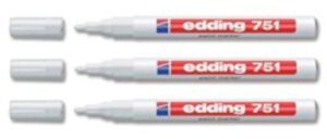 edding 751 paint marker xylene and toluene-free bullet tip 1-2mm line white ref [pack of 10]