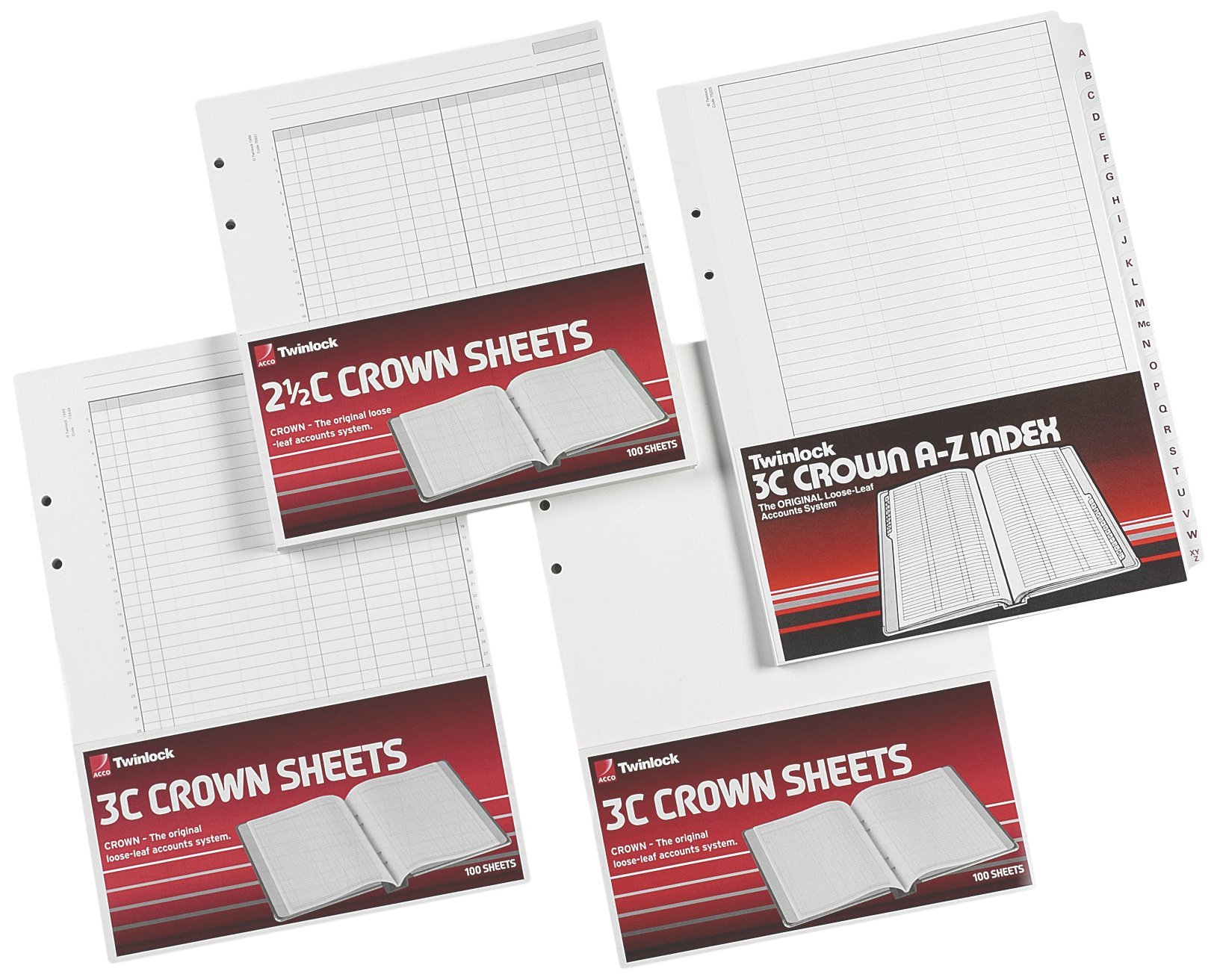 Rexel Twinlock Crown 3C Refill Sheets Treble Cash (Pack of 100 Sheets)