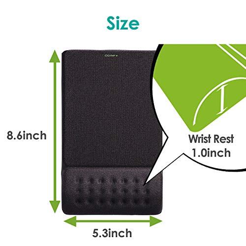 ELECOM Mouse Pad with Wrist Rest"Comfy" Stable Control/Ergonomic Design/Reduce Wrist Fatigue/Memory Foam Black MP-095BK