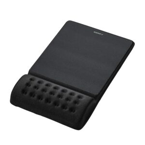 elecom mouse pad with wrist rest"comfy" smooth control/ergonomic design/reduce wrist fatigue/memory foam black mp-096bk