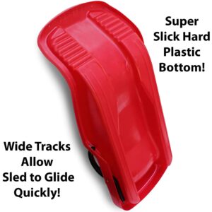 Flexible Flyer Winter Heat Snow Sled. Plastic Sno Slider Bobsled, 38 x 18 x 7 inches