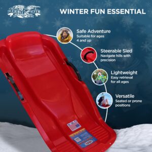 Flexible Flyer Winter Heat Snow Sled. Plastic Sno Slider Bobsled, 38 x 18 x 7 inches