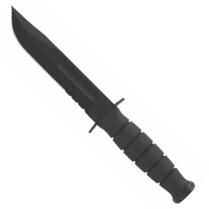 ka-bar 1259 ka bar, short fighting/utility knife, 1 1/4" serrated edge with kydex sheath, black