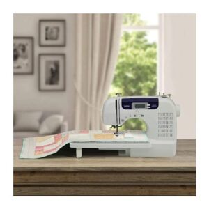 Brother Sewing and Quilting Machine, CS6000i, 60 Built-in Stitches, 2.0" LCD Display, Wide Table, 9 Included Sewing Feet, Beige/Blue