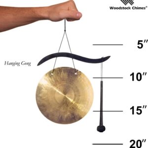 Woodstock Wind Chimes for Outside, Garden Decor, Hanging Gong, 17'' Wind Gongs for Outdoor, Patio, Home or Garden Decor Gift (WCBHG)