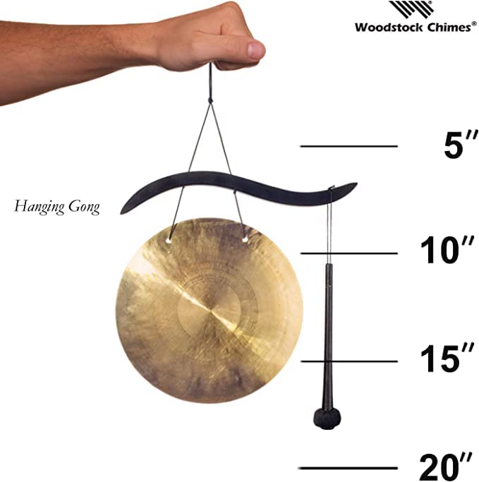 Woodstock Wind Chimes for Outside, Garden Decor, Hanging Gong, 17'' Wind Gongs for Outdoor, Patio, Home or Garden Decor Gift (WCBHG)