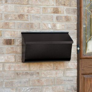 Gibraltar Mailboxes Woodlands Medium Capacity Galvanized Steel Black, Wall-Mount Mailbox, L4010WB0,Textured Black