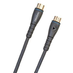 d'addario accessories midi cable - shielded for noise reduction - great for phantom power - gold plated plug - 5 feet/1.52 meters - 1 pack