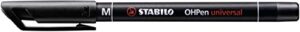 stabilo ohpen universal pen, permanent, 1mm, black (model: 843/46)