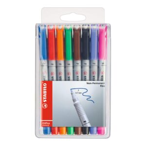 ohp pen - stabilo ohp pen soluble - fine - wallet of 8 - assorted colors