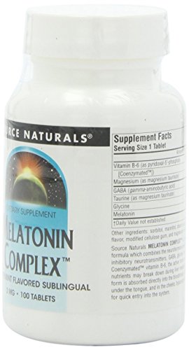 Source Naturals Sleep Science Melatonin Complex with GABA 3 mg Peppermint Flavored - 100 Lozenges