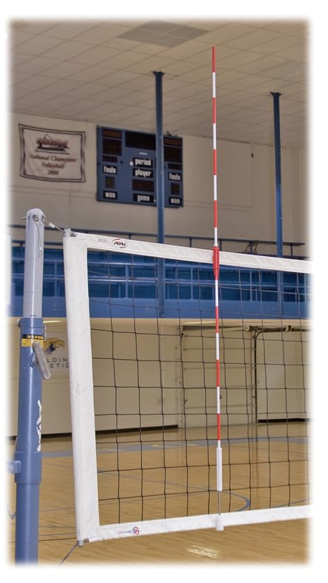 Tandem Sport Clamp-On Volleyball Net Antennae - Essential Volleyball Equipment - 2 Red & White Volleyball Antenna - Volleyball Referee Equipment - Volleyball Net Poles - Fits 36" & 1 Meter Nets