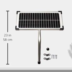 10 Watt Solar Panel Kit (FM123) for Mighty Mule Automatic Gate Openers,Black Cell