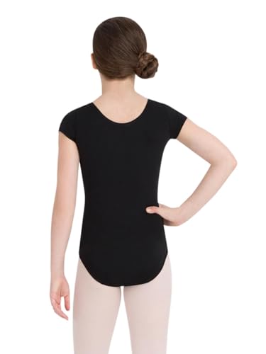 Capezio girls Team Basic Short Sleeve athletic leotards, Black, 12 14 US