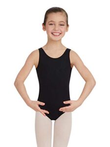 capezio big girls' tank leotard, black, l (12-14)