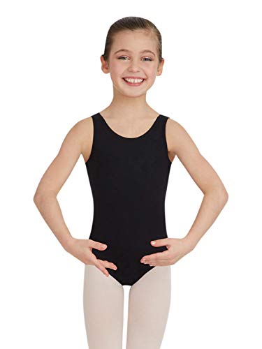 Capezio Big Girls' Tank Leotard, Black, L (12-14)