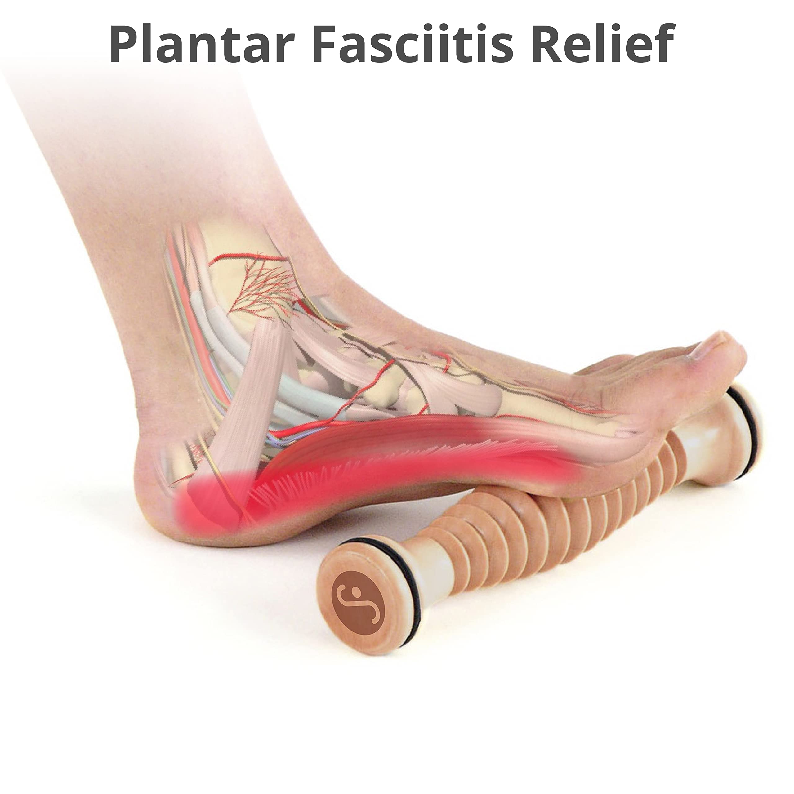 Body Back Wooden Foot Roller, Foot Massager for Plantar Fasciitis, Stress Relief, Relaxation