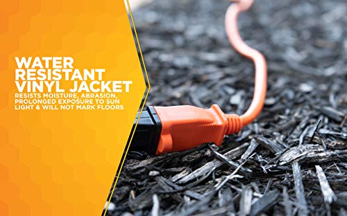 Woods Light Duty Extension Cord, 50Ft, 16 Gauge, General Purpose Cord, SJTW, Orange, 0723