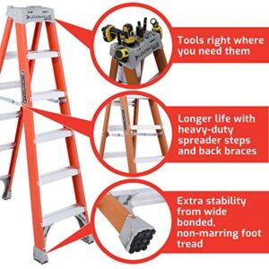 Louisville Ladder 6-Foot Fiberglass Step Ladder, 300-Pound Load Capacity, Type IA, FS1506