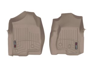 weathertech custom fit floorliners for escalade, escalade esv, escalade ext, avalanche, silverado - 1st row (450031), tan