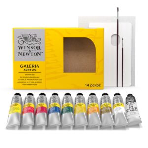 Winsor & Newton Galeria Acrylic Paint, 10 x 60ml (2--oz), Complete 14 Piece Set