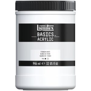 liquitex basics acrylic paint, 946ml (32-oz) jar, titanium white