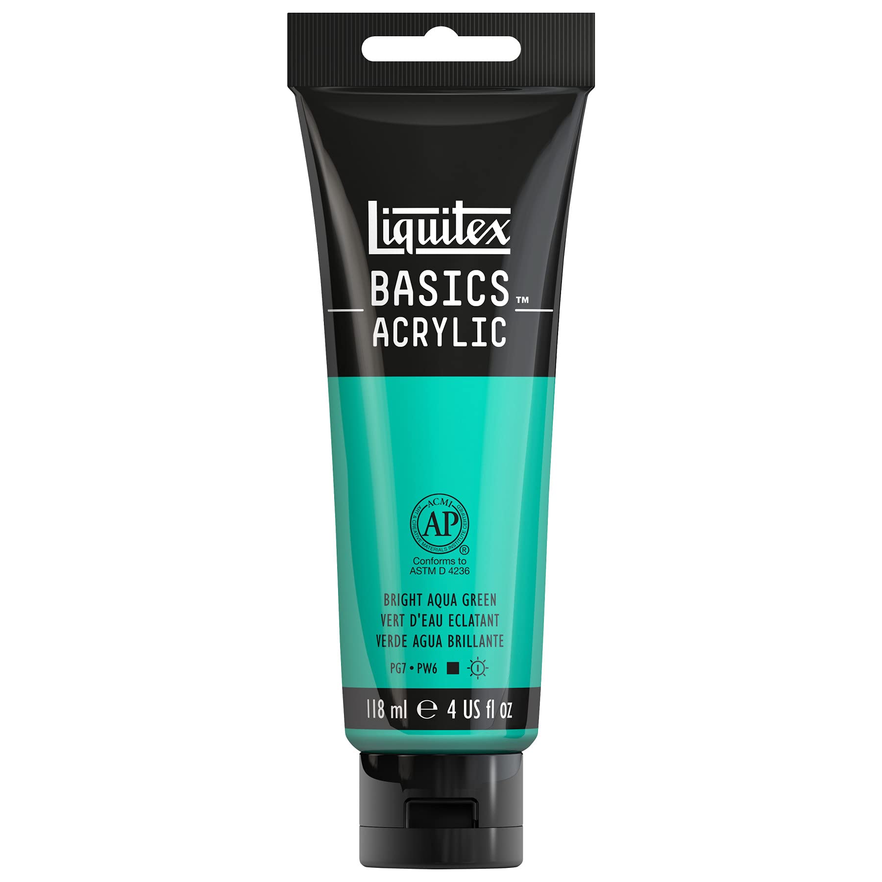 Liquitex BASICS Acrylic Paint, 118ml (4-oz) Tube, Bright Aqua Green