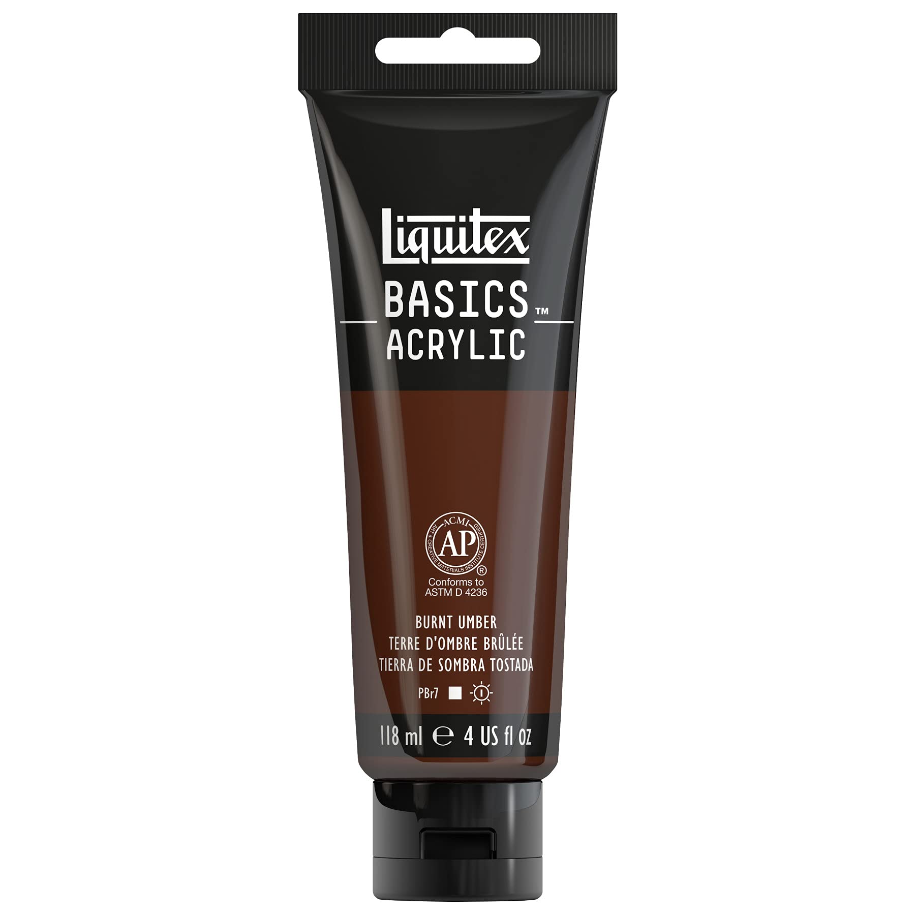 Liquitex BASICS Acrylic Paint, 118ml (4-oz) Tube, Burnt Umber