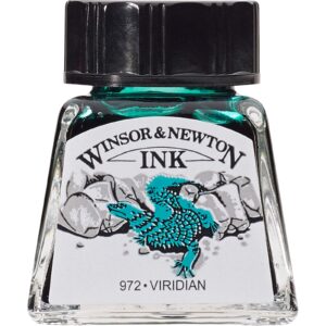 winsor & newton drawing ink, 14ml bottle, viridian