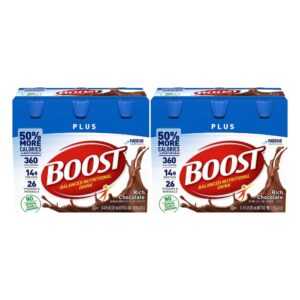 boost plus rich chocolate nutritional drink, 8 fl oz, 6 pack