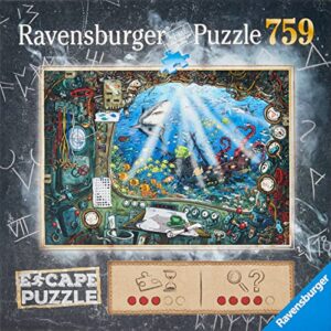 ravensburger escape puzzle submarine - 759 piece jigsaw fun for kids and adults 12+ | unique escape room experience | precision fit pieces for puzzle lovers