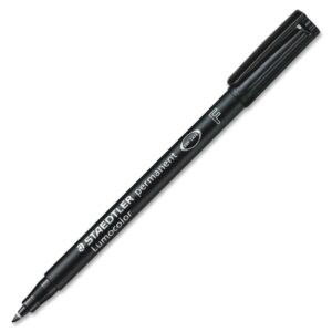 staedtler's fiber tip pen, permanent, fine point, 12/box, black ink (std318a69)