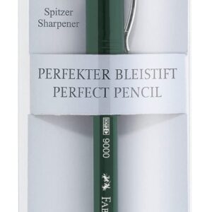 Faber-Castell Perfect Pencil Castell 9000 in Gift Box - #2 Pencil with Built-in Pencil Sharpener and Extender