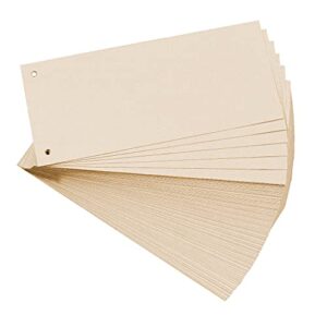 exacompta 13475b paquet de 100 fiches intercalaires perforées 180g papier recyclé forever unies à l'italienne 10,5 cm x 24 cm pour classeur coloris chamois