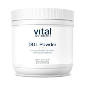 vital nutrients dgl powder | vegan supplement | dgl licorice root extract to support healthy stomach lining and digestive tract* | gluten, dairy and soy free | non-gmo | 120 grams